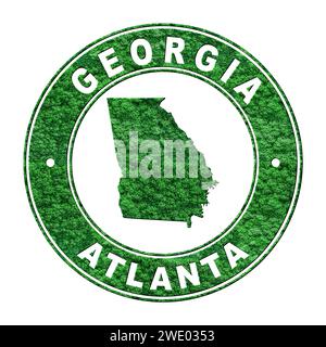 Map of Georgia, CO2 emission concept, Clipping Path Stock Photo - Alamy