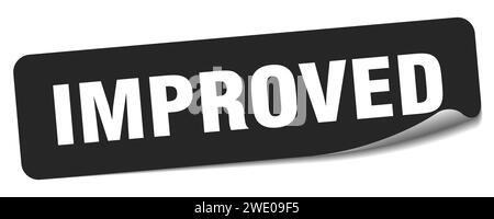improved sticker. improved rectangular label isolated on white ...