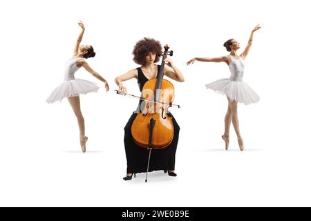 Back of young ballerina in black leotard stretching Stock Photo - Alamy