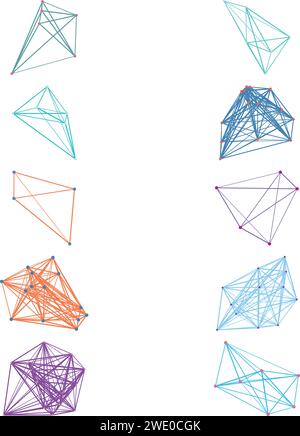 An abstract cut out transparent node network futuristic design element ...