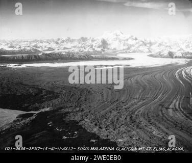 Alaska - Long Creek through Mt. St. Elias, Aerial Photograph Stock ...