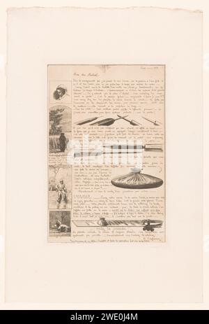 Letter about etching techniques with illustrations of different tools ...