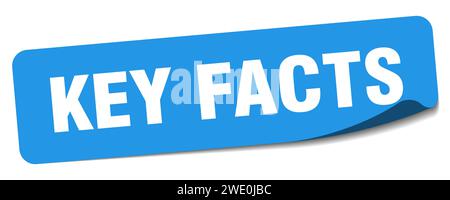 key facts sticker. key facts rectangular label isolated on white ...