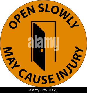 Warning Sign, Open Slowly, May Cause Injury Stock Vector Image & Art ...