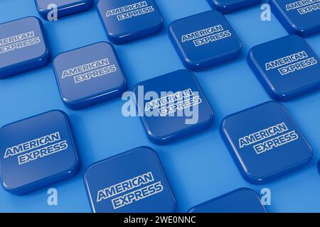 LONDON, UK - October 2023: American Express bank and financial services ...