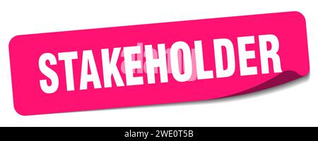 stakeholder sticker. stakeholder rectangular label isolated on white ...