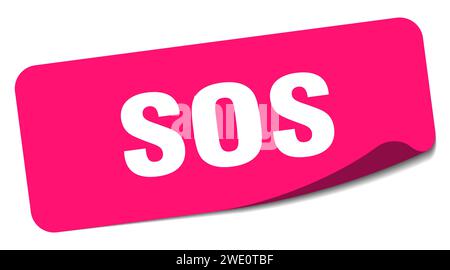 sos sticker. sos rectangular label isolated on white background Stock ...