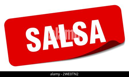 salsa sticker. salsa rectangular label isolated on white background ...