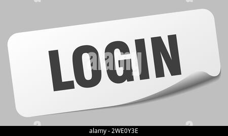 login sticker. login rectangular label isolated on white background ...