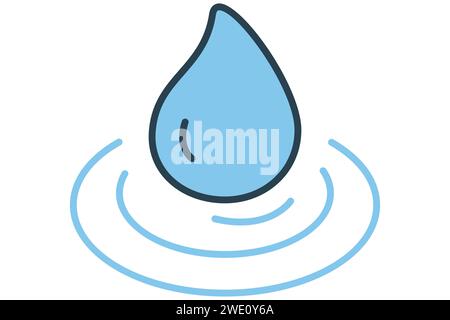 Droplet icon. icon related to hydration and skincare. line icon style ...