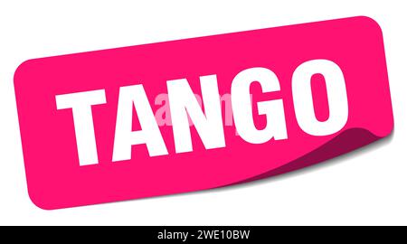 tango sticker. tango rectangular label isolated on white background ...