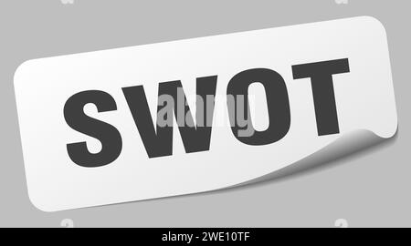 swot sticker. swot rectangular label isolated on white background Stock ...