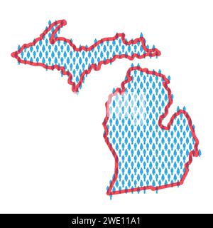 Michigan US state population map. Large group of people. Flat vector ...