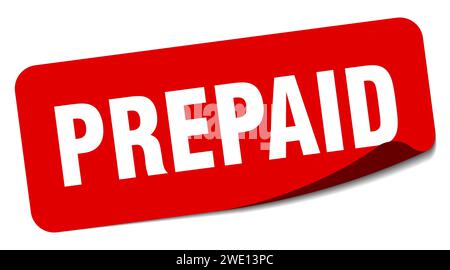 prepaid sticker. prepaid rectangular label isolated on white background ...