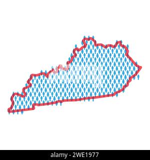 Kentucky US state population map. Large group of people. Flat vector ...