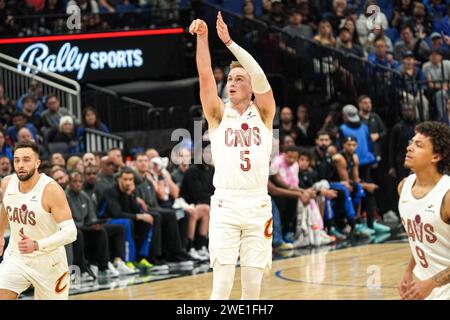 Cleveland Cavaliers guard Sam Merrill (5) during an NBA basketball game ...