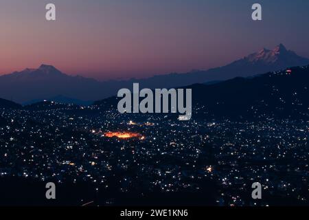 Mountain ranges from Kathmandu valley in the winter season Stock Photo ...