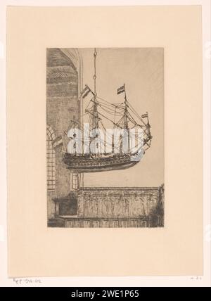 Ship model in the Grote Kerk, in Blokzijl, Willem Bastiaan Tholen, 1870 ...