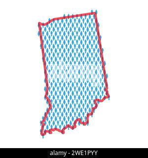 Indiana US state population map. Large group of people. Flat vector ...
