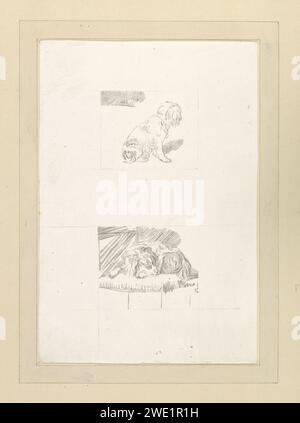 Sitting and lying dog, Cornelis Brouwer, Cornelis Ploos van Amstel ...