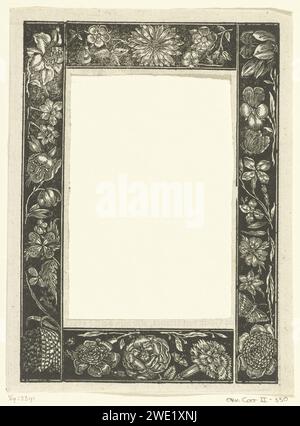 Frame consisting of two vertical panels and two Frisians, Anonymous ...