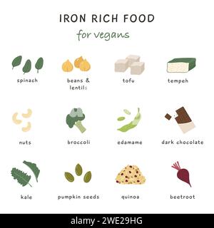Iron rich food sources and benefits. Infographic poster for ...