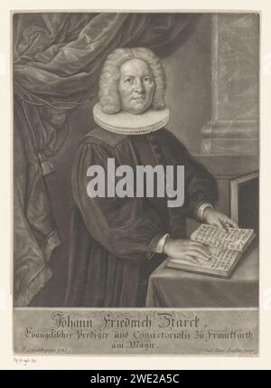 Portrait van Johann Friedrich Starck, Christian Fritzsch, after Franz ...