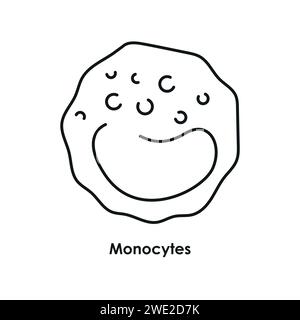 Neutrophil color icon. White blood cells in the blood vessels. Vector ...