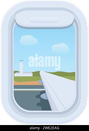 Seating window view icon cartoon vector. Travel sky. Plane jet Stock ...