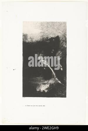 The Chimera with green eyes, screaming, turning around, Odilon Redon ...