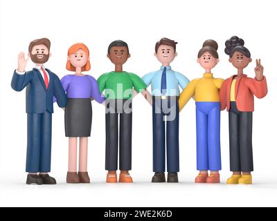 cartoon illustration of different people characters and emotions Stock ...