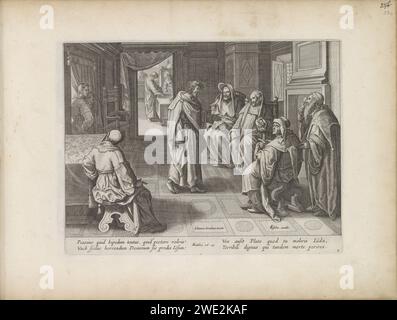 Judas receives thirty pieces of silver to betray Jesus. Fresco in the ...