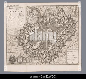 Map of Breda, Anonymous, 1740 print paper engraving / etching maps of ...