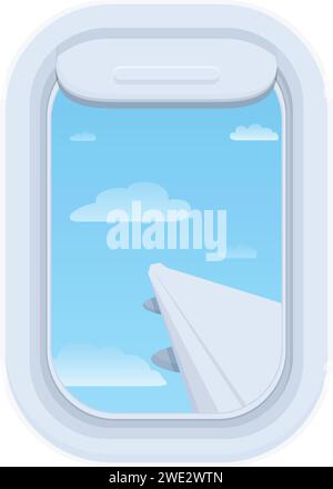 Seating window view icon cartoon vector. Travel sky. Plane jet Stock ...