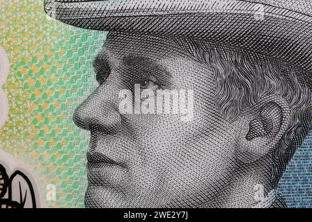 Banjo Paterson a closeup portrait from Australian money Stock Photo - Alamy