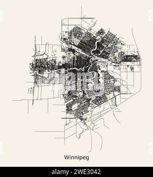 Urban vector city map of Winnipeg, Canada Stock Vector Image & Art - Alamy