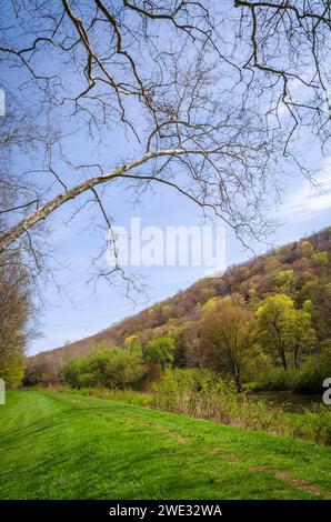 The Drake Well Museum and Parkin the scenic Oil Creek Valley, USA Stock ...