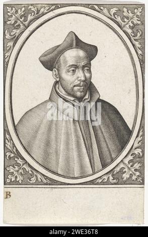 Portrait of Ignatius van Loyola, founder of the Order of Jesuits, Hieronymus Wierix, 1563 ...