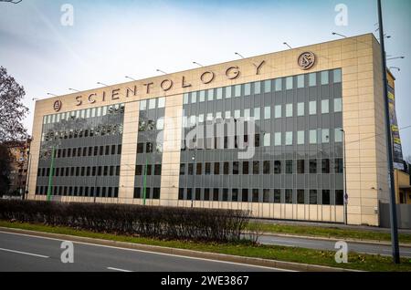 The exterior of the modern Church of Scientology in Milan, Italy Stock ...