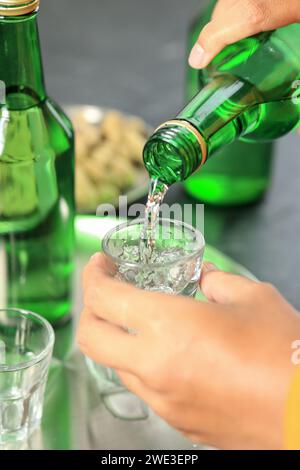 Pouring Soju, Korean Traditional Alcohol Stock Photo - Alamy