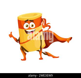 Cartoon Italian pasta food superhero characters. Penne, tagliatelle ...