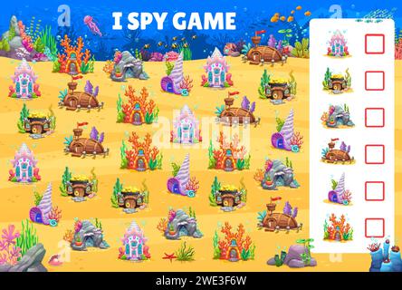 Under the sea I spy game for kids. Searching and counting activity with ...