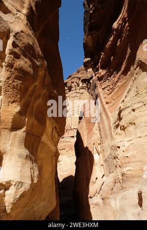 A Siq, the path through the rocks which is the entrance to Petra Jordan ...