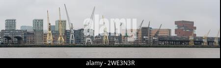 Antwerp, Belgium: A view of the waterfront buildings on the approach to ...