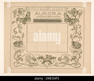 Calendar of the year 1899, with flowers, insects and frogs, Theo van ...