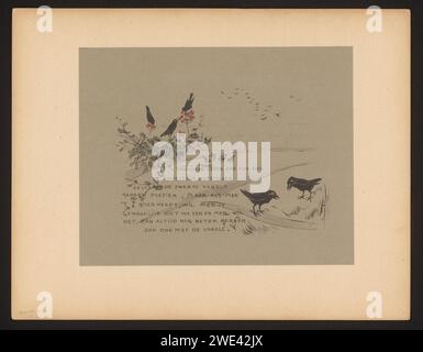 Text page with cropped red berries food, Theo van Hoytema, 1892 print ...