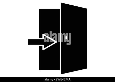 exit door icon. icon related to public navigation. flat line icon style ...