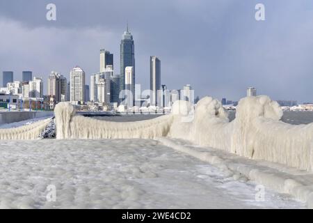 YANTAI, CHINA - JANUARY 22, 2024 - The statue of the old Man of the ...