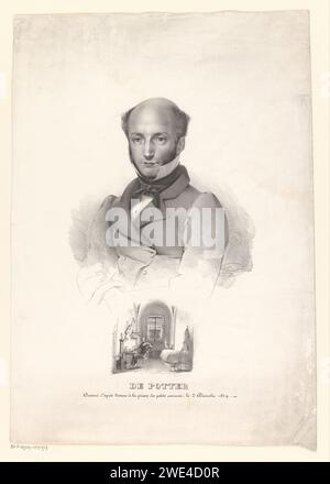 Louis de Potter, 1829, D. Vincent, 1829 - 1830 print Portrait of Louis ...