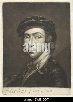 Self -portrait of Pieter Louw, Pieter Louw, 1743 - 1760 print Amsterdam ...